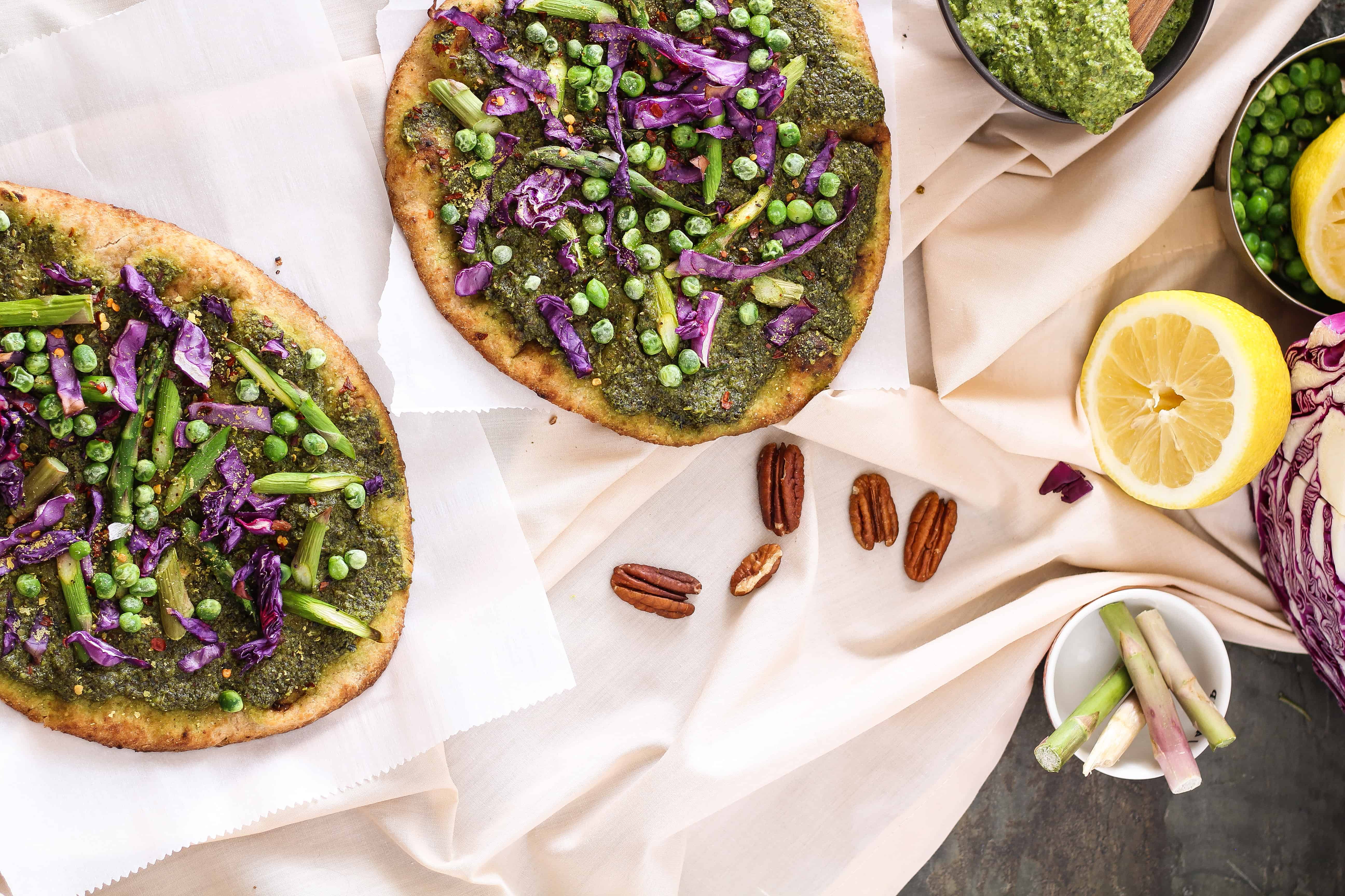 spring green pesto naan pizzas final (4 of 12) - Grateful Grazer