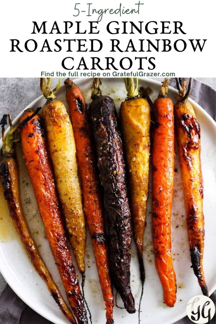 Roasted Rainbow Carrots with Citrusy Maple Orange Glaze