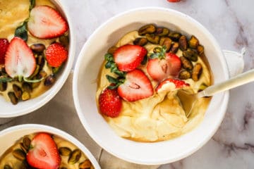Yogurt Bowl Recipe with Honey, Turmeric, Pistachios, and Strawberries