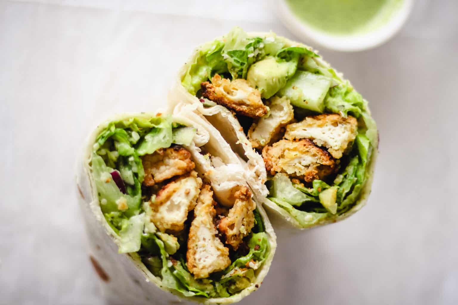 Green Goddess Crunchy Tofu Wrap - Grateful Grazer