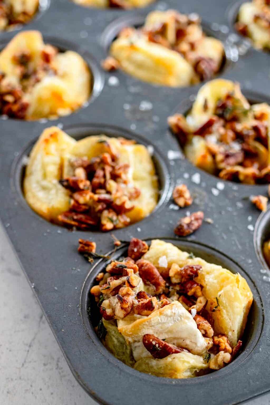Baked Brie Puff Pastry Bites with Jam - Grateful Grazer